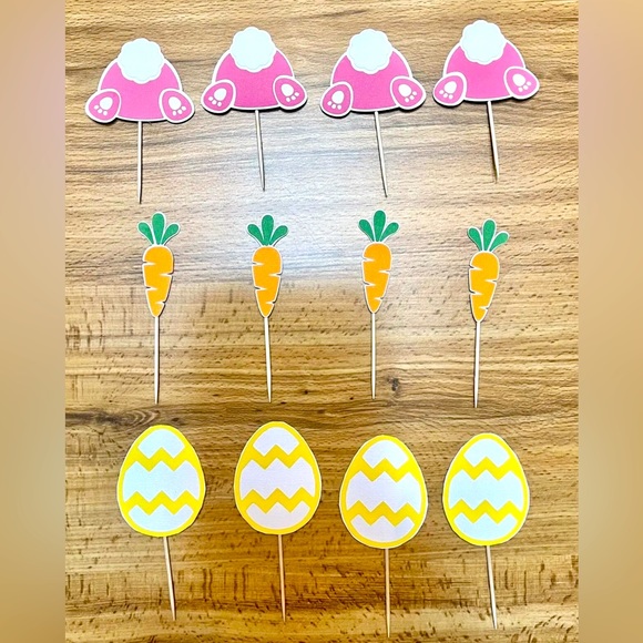 Party Supplies | Easter Bunny Spring Season Birthday Cupcake Toppers ...